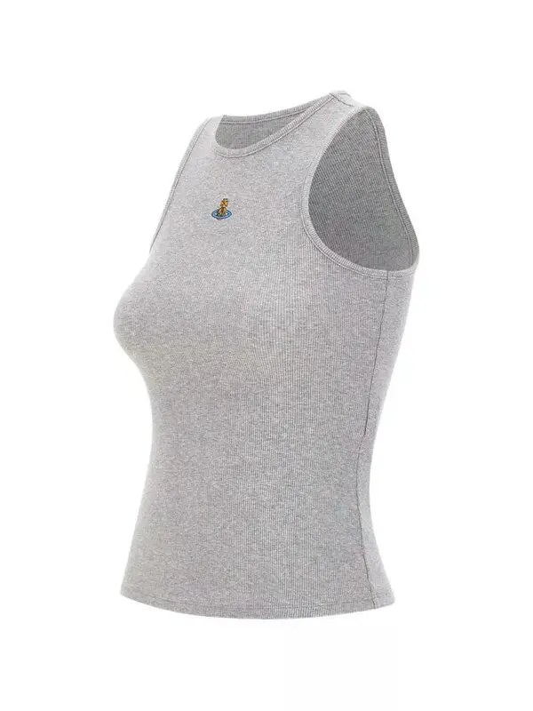 VIVIENNE WESTWOOD Embroidered-logo Ribbed Top