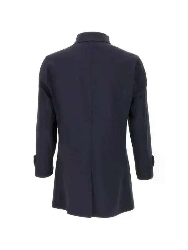BARBA NAPOLI Single-breasted Button-up Coat - Blue