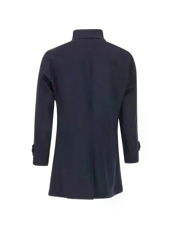BARBA NAPOLI Single-breasted Button-up Coat - Blue
