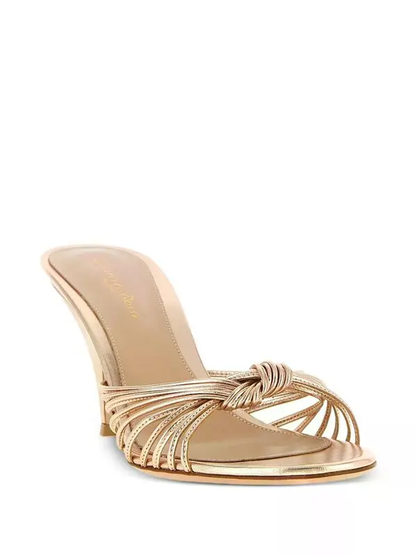 GIANVITO ROSSI Sofia Laminated Knotted Sandals