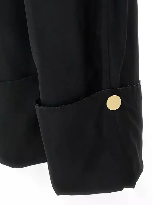 DARKPARK Palazzo Pants With Button Hem Turn-up