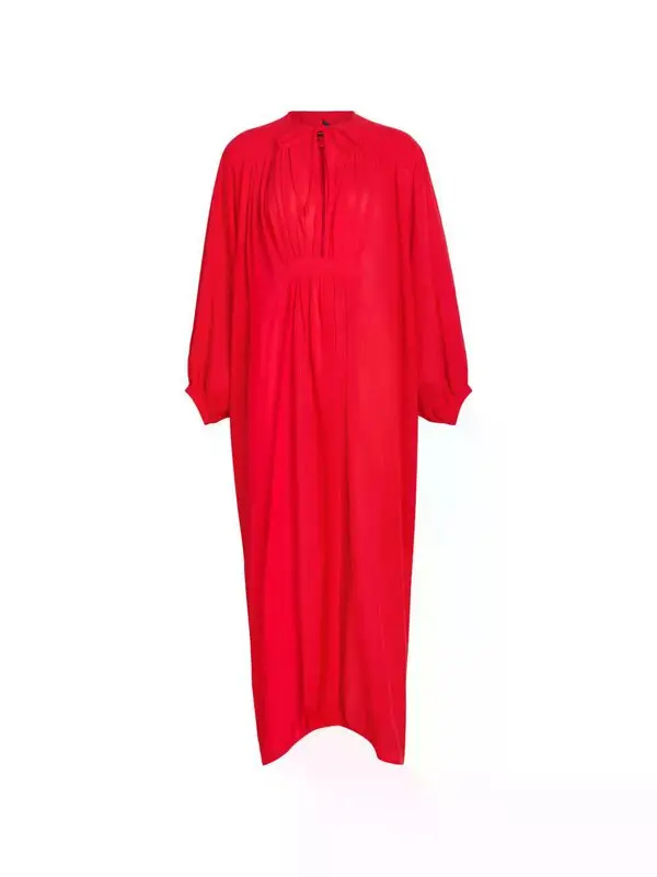 LES VACANCES D'IRINA Gathered Midi Dress - Red