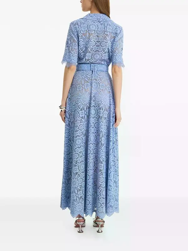 MOOS STUDIO Reverie Lace Belted Maxi Dress - Blue