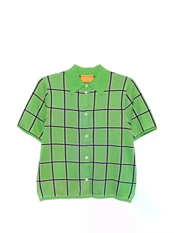 Guest In Residence Plaid Collared Shirt - Green