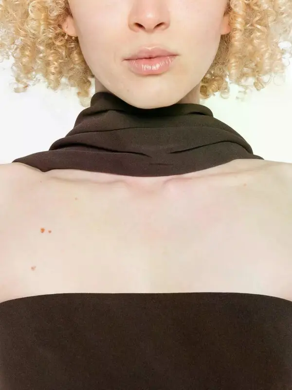 Solace London Martine Strapless Midi Dress - Brown