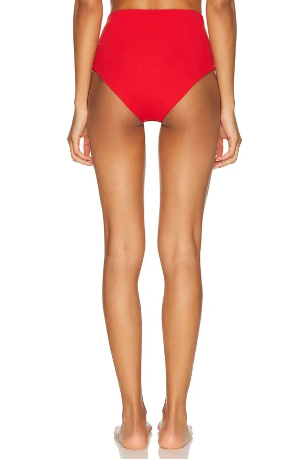 Staud Devon High-rise Bikini Bottom - Red Rose