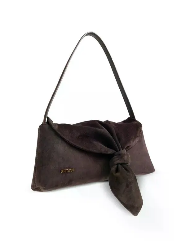 ROTATE BY BIRGER CHRISTENSEN Knot Handle Suede Tote Bag - Brown