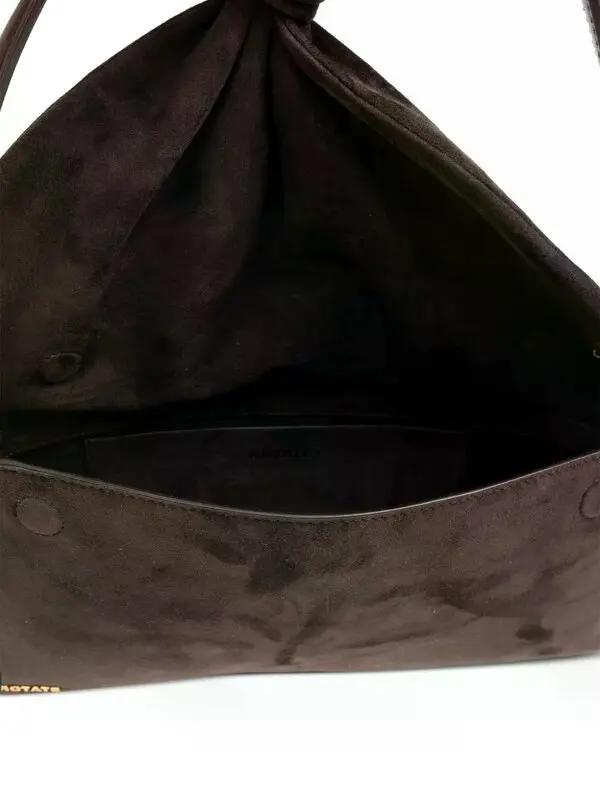 ROTATE BY BIRGER CHRISTENSEN Knot Handle Suede Tote Bag - Brown