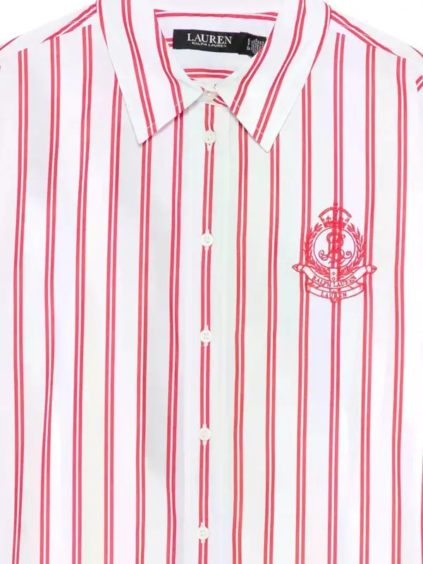 Ralph Lauren Striped Embroidered Shirt - White