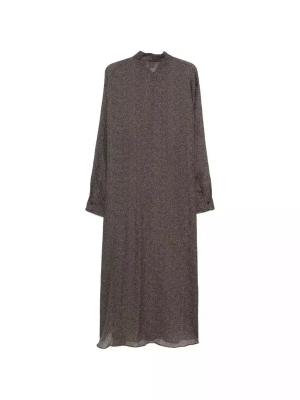 ALYSI Patterned Ramie Midi Dress