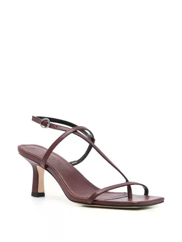 AeydĒ Strappy Square Toe Sandals - Red