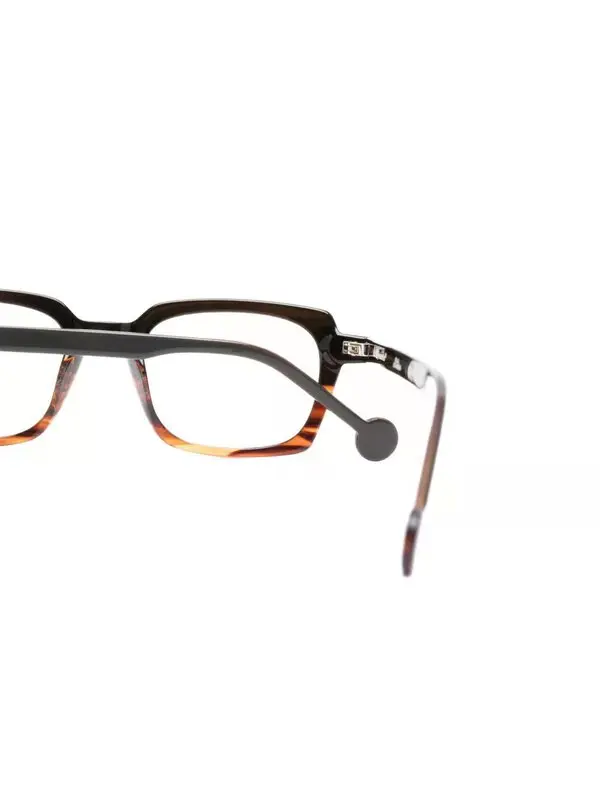 L.A. EYEWORKS Striped Square-frame Eyeglasses