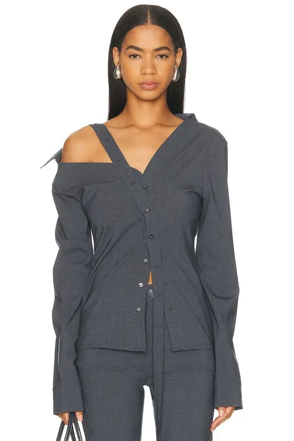JADE CROPPER Asymmetric Long Sleeve Top