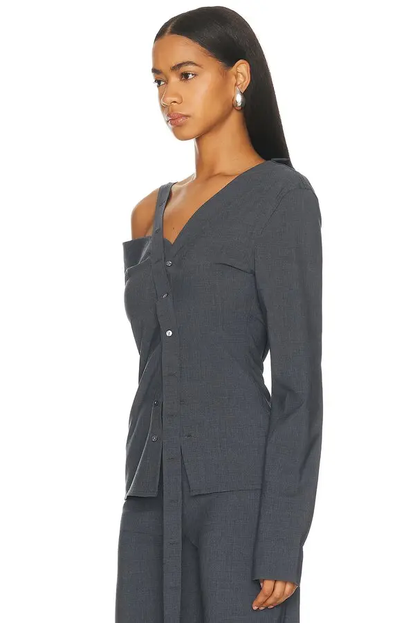JADE CROPPER Asymmetric Long Sleeve Top