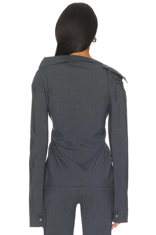 JADE CROPPER Asymmetric Long Sleeve Top