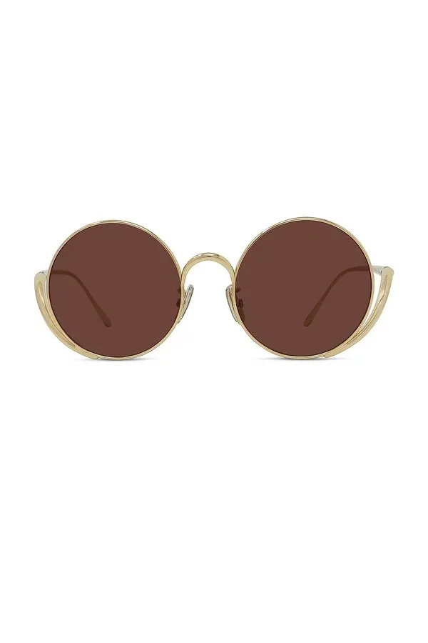 Loewe Round Sunglasses - Shiny Endura Gold & Bordeaux