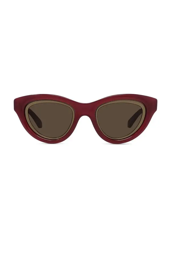 Loewe Cat Eye Sunglasses - Shiny Red & Brown