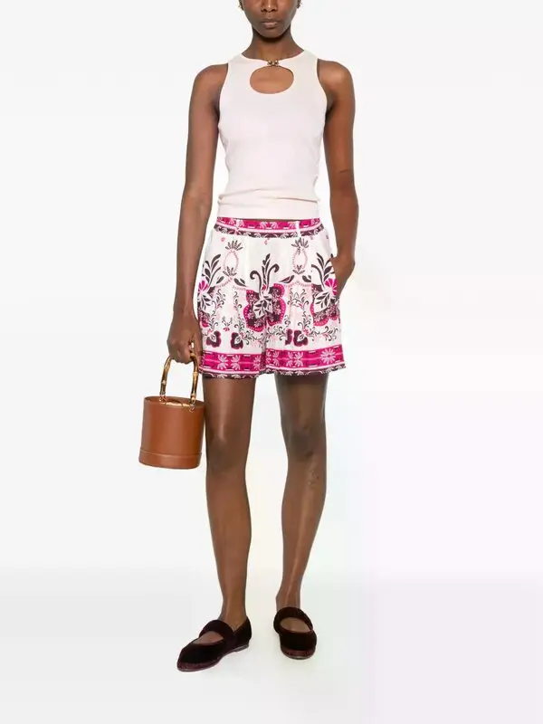 TWINSET Ribbed Cut-out Detail Sleeveless Top - Pink