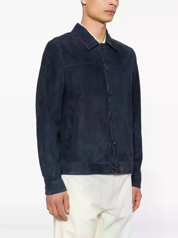 Eleventy Buttoned Suede Jacket