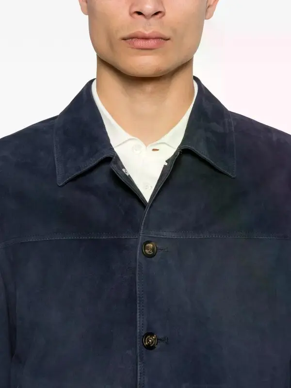 Eleventy Buttoned Suede Jacket