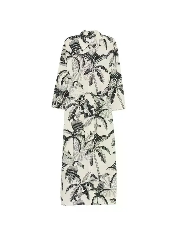 PSOPHIA Palm-tree Pattern Midi Dress