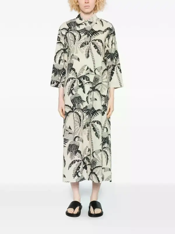 PSOPHIA Palm-tree Pattern Midi Dress