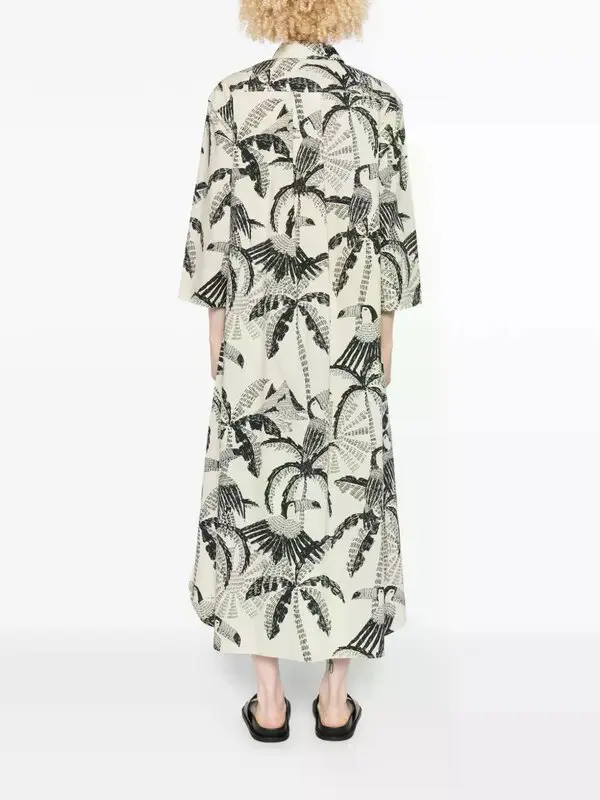 PSOPHIA Palm-tree Pattern Midi Dress