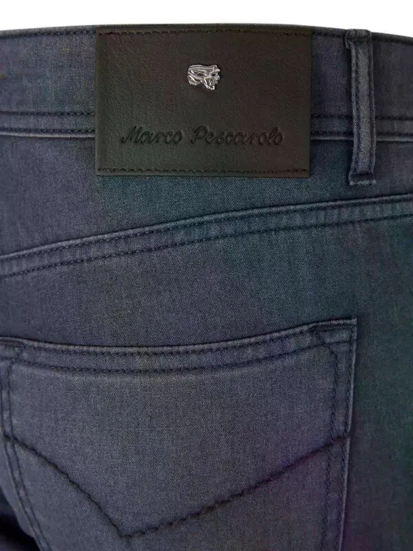 Marco Pescarolo Five-pocket Jeans With Logo Patch - Blue