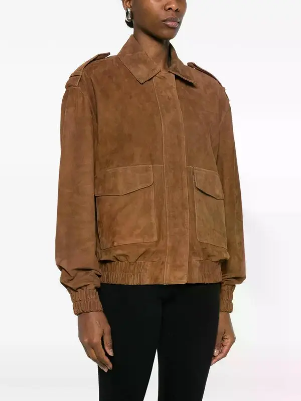 ARMA Suede Jacket With Pockets - Brown