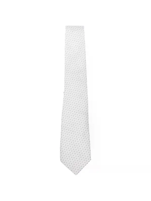 Canali Patterned Neck Tie - Grey