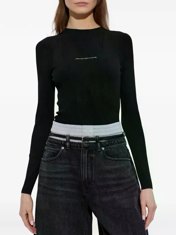 Alexander Wang Logo-print Ribbed Sweater