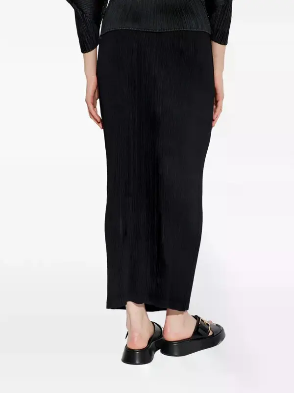 Issey Miyake Pleated Long-length Skirt - Black