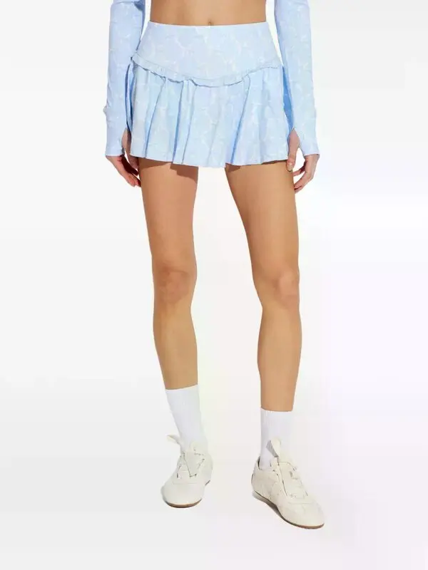 LoveShackFancy Printed Ruffled Bow Skirt