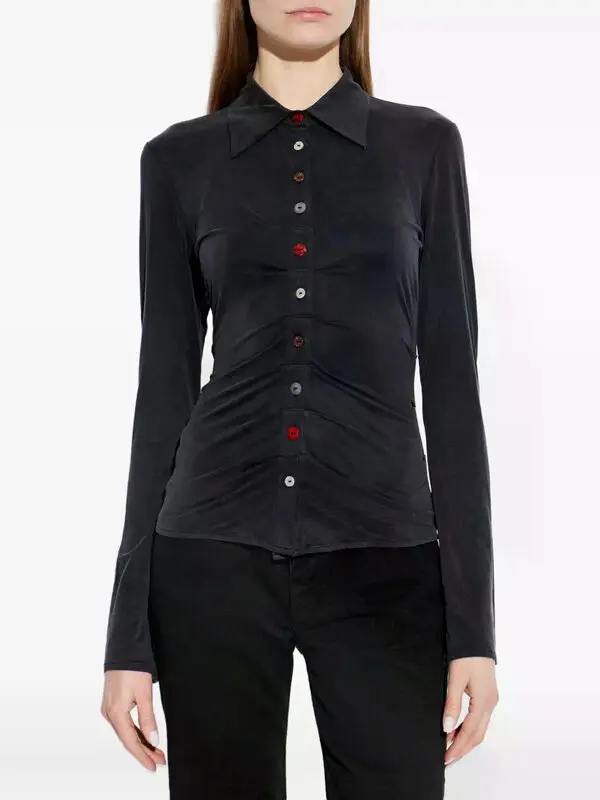AVAVAV Buttoned Long-sleeve Shirt - Black