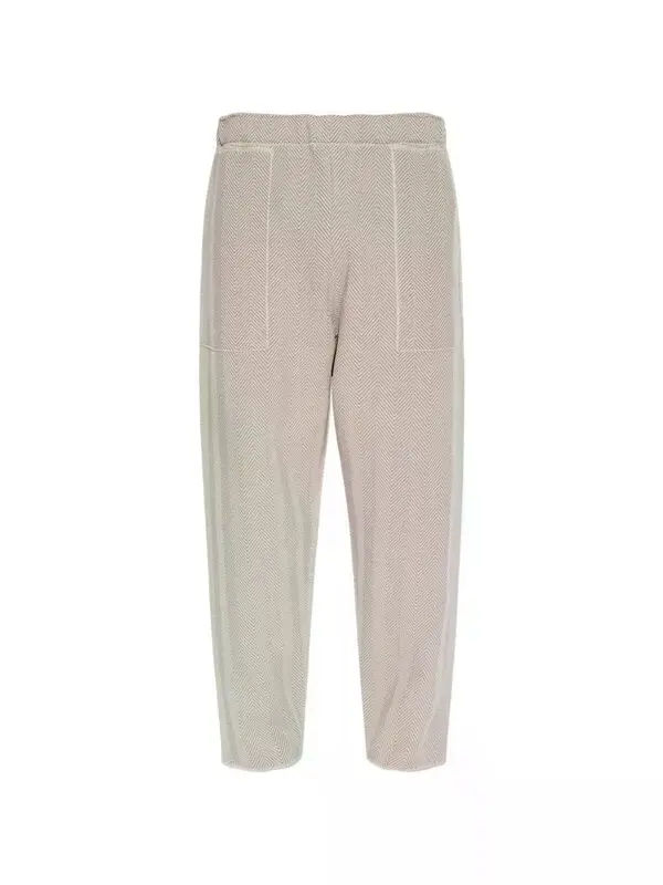 Issey Miyake Herringbone Elasticated Trousers - Neutrals