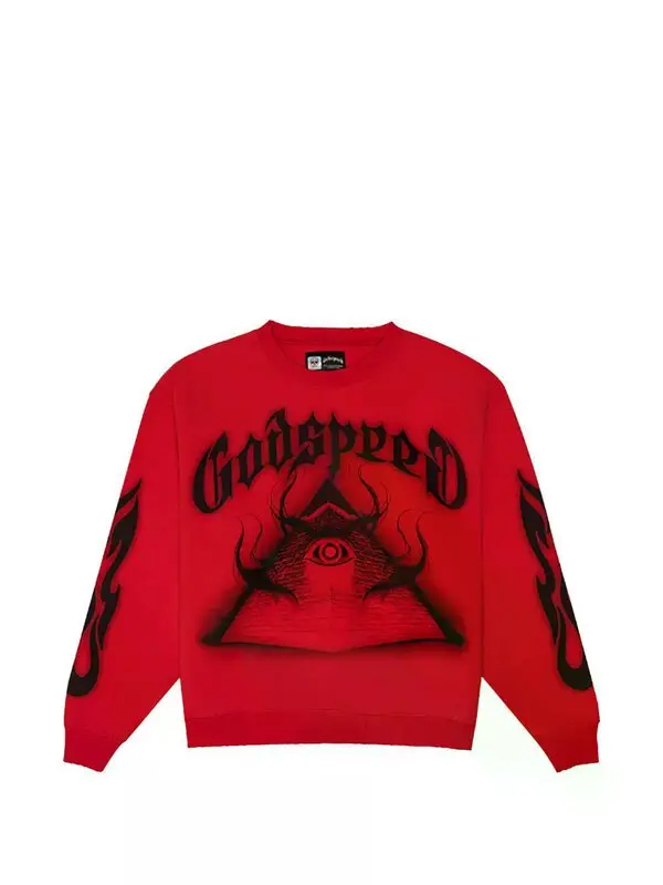 GODSPEED Graphic Print Crewneck Sweatshirt