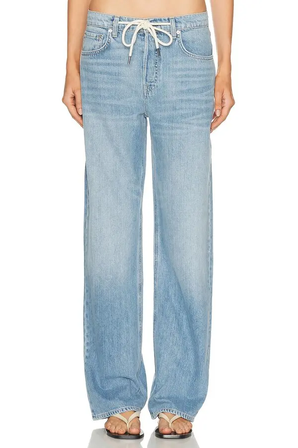 GRLFRND Bella Low Rise Boyfriend Drawstring Jeans - Santa Monica