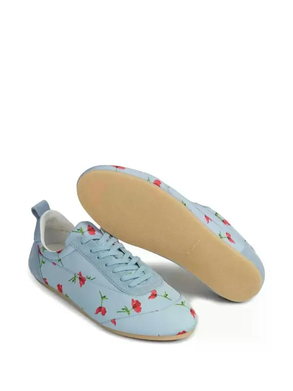 JIL SANDER Floral-print Lace-up Sneakers - Blue