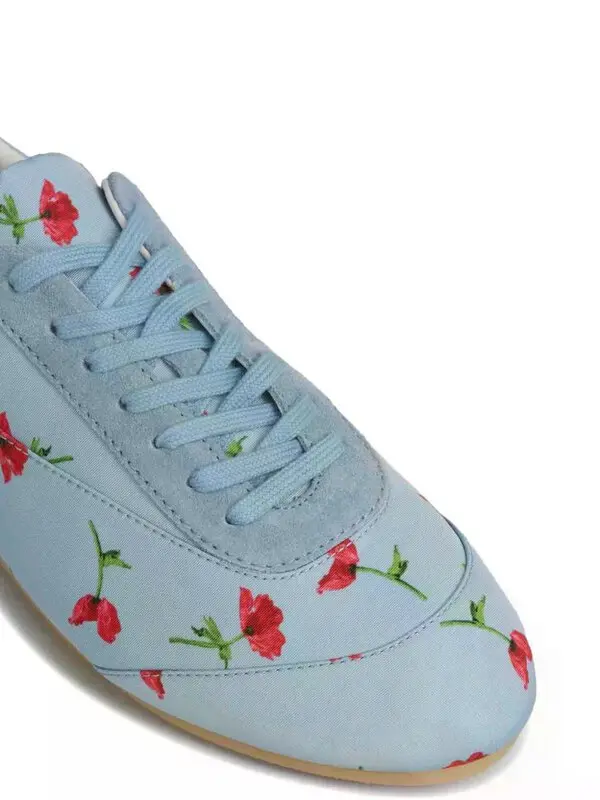 JIL SANDER Floral-print Lace-up Sneakers - Blue
