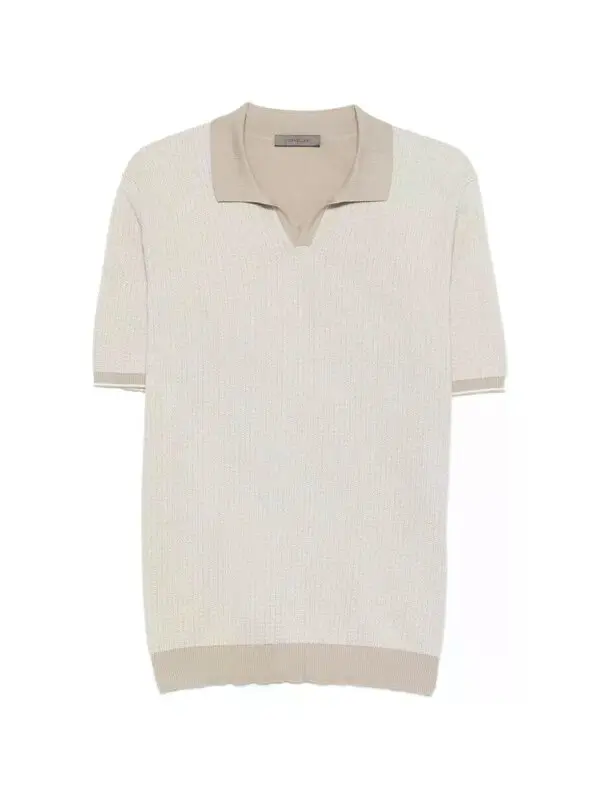Corneliani V-neck Knitted Polo Shirt