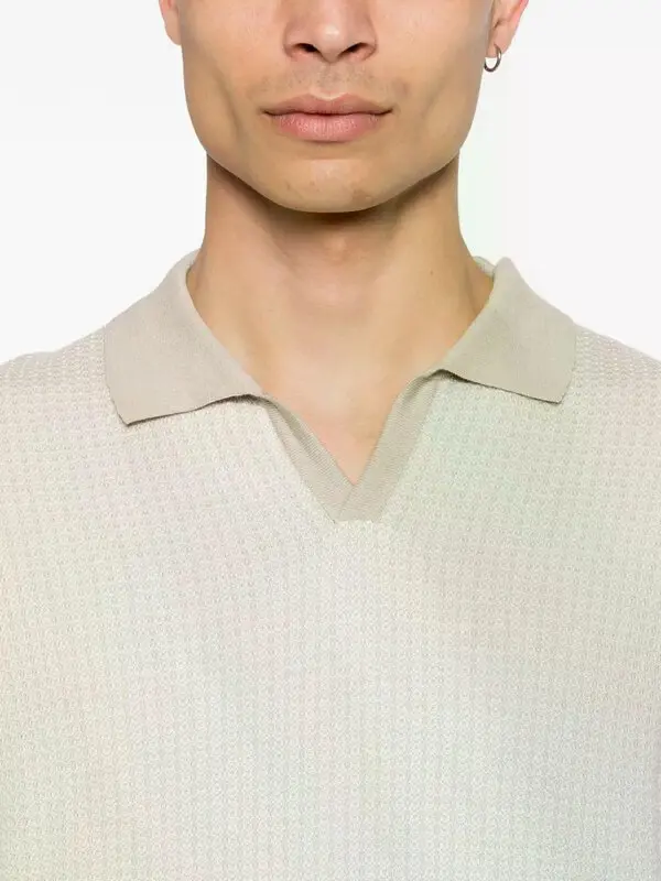Corneliani V-neck Knitted Polo Shirt