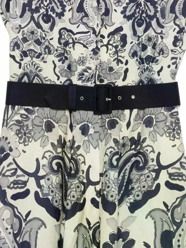 SARA ROKA Glady Damask-print Midi Dress