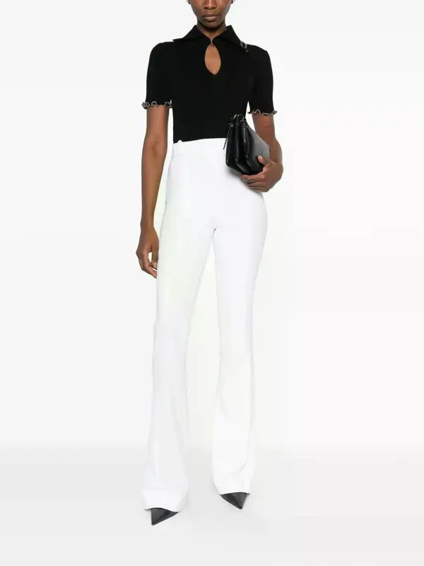 Pinko Keyhole Collared Ribbed Polo Shirt