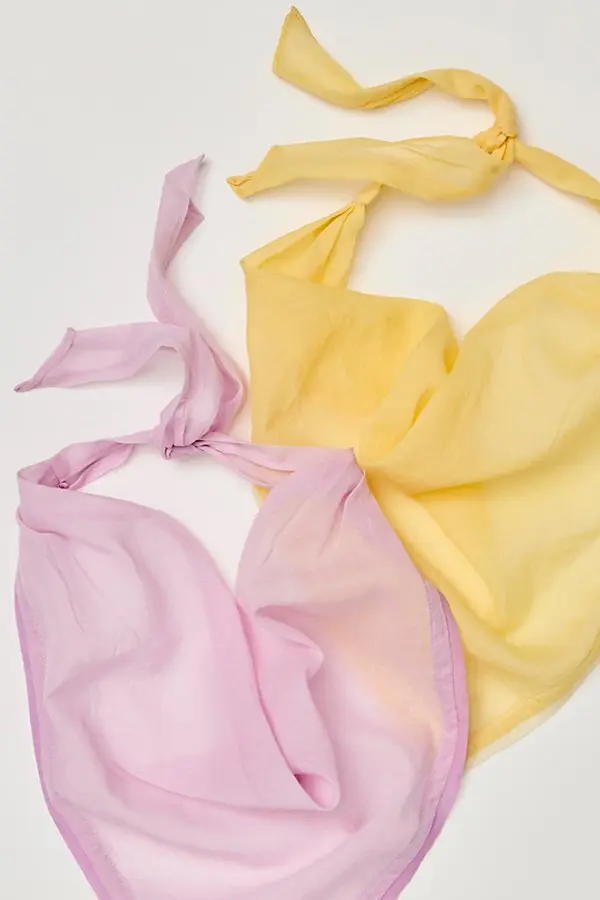 Free People Graceland Solid Sheer Hair Scarf - Buttery Yellow