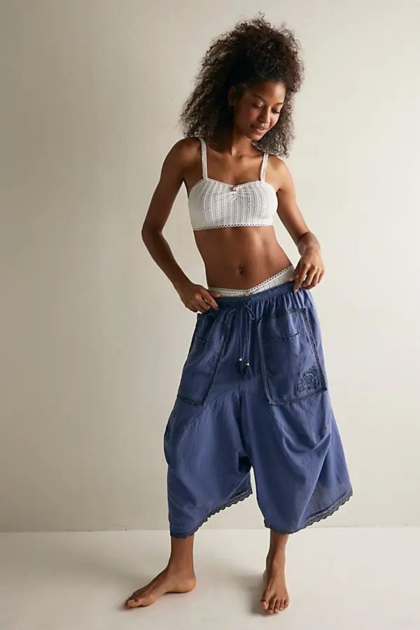 Free People Intimately Good Intentions Lounge Pants - Denim Wash