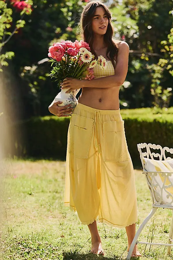 Free People Intimately "good Intentions" Lounge Pants - Double Butter