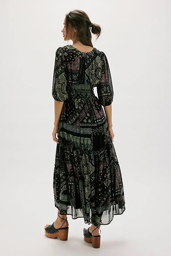 Free People Maxi Dress With Balloon Sleeves