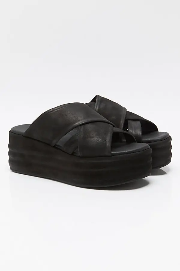 Free People Wanderbay Flatform Sandals - Black