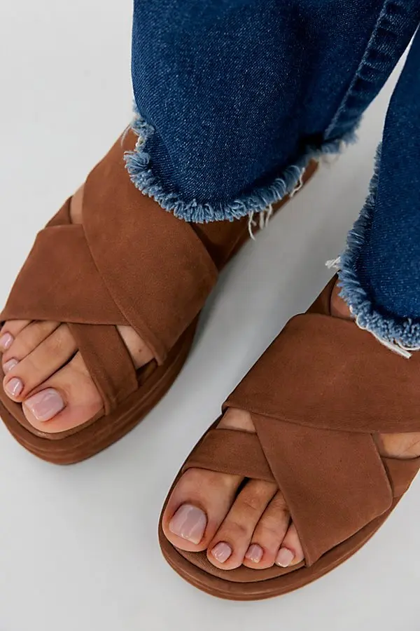 Free People Flatform Sandals - Latte