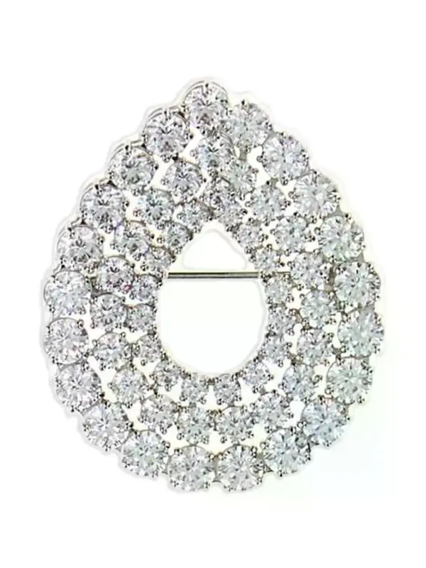 SWAROVSKI Matrix Round-cut Zirconia Brooch - Silver